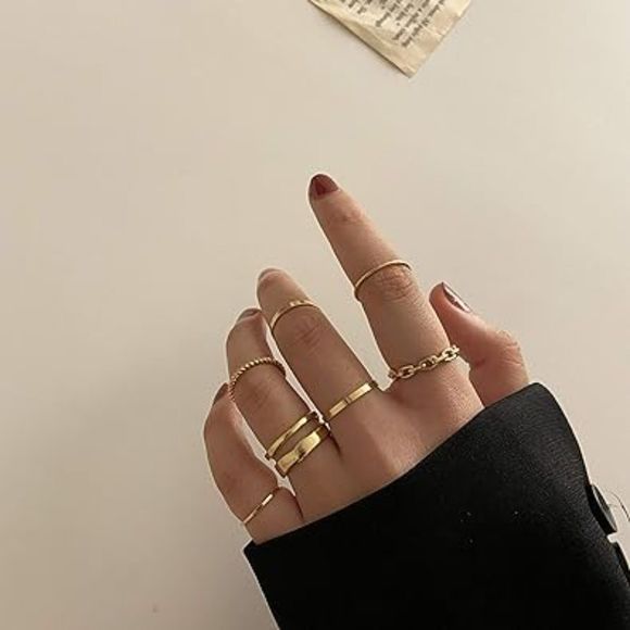 Jewelry | Gold Knuckle Rings Set Stacking Ring Mixed Sizes | Poshmark